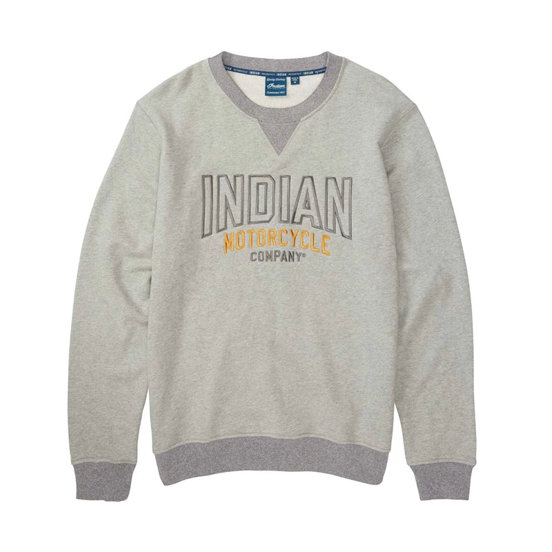 Men's Embroidered Ringer Sweatshirt - Gray – Indian Motorcycle Australia