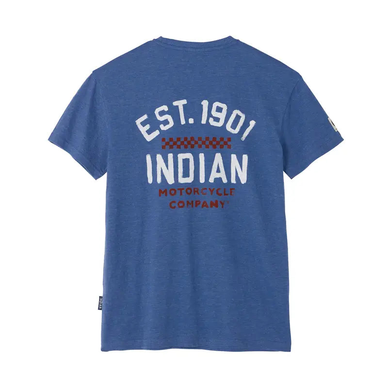 Men's Est 1901 Checked T-Shirt - Blue – Indian Motorcycle Australia